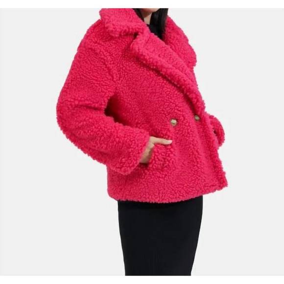 UGG | Jackets & Coats | New Ugg Gertrude Short Teddy Coat In Cerise ...